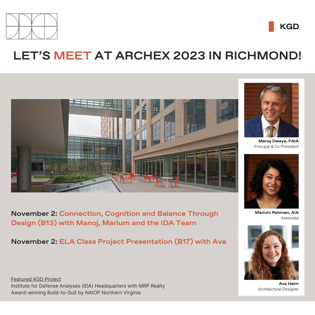 Let's meet at ArchEx 2023 in Richmond! - KGD Architecture